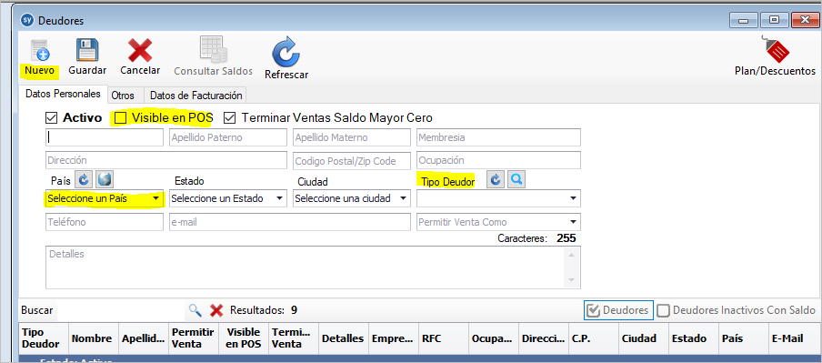 Como crear una cuenta deudora – Easy-Rez